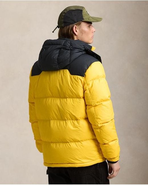 Polo Ralph Lauren The Gorham Colour-Blocked Down Jacket in Yellow for ...