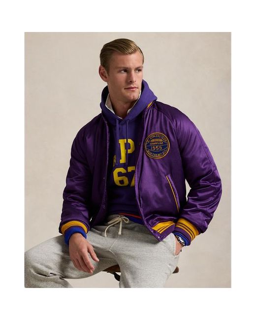 Polo Ralph Lauren Satin Varsity-inspired Jacket in Purple for Men | Lyst UK