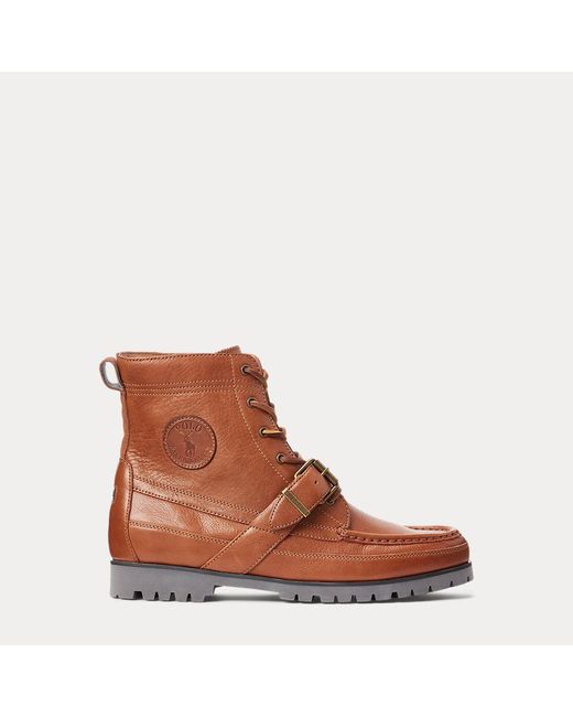 Ralph Lauren Ranger Tumbled Leather Boot in Brown for Men | Lyst