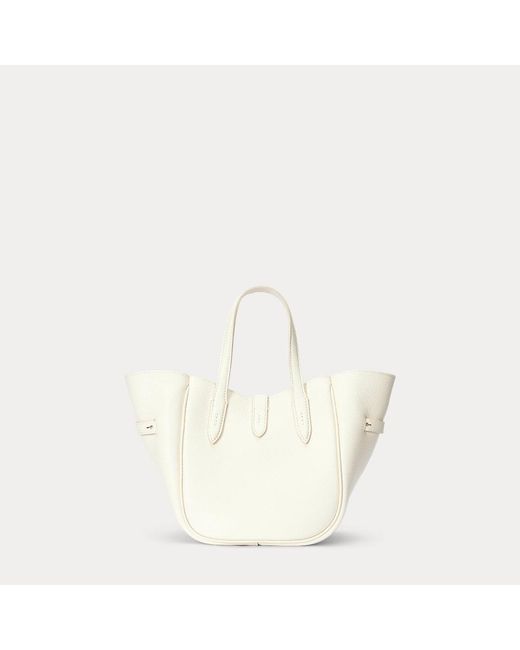 Polo Ralph Lauren Polo Id Leather Small Tote in Natural | Lyst