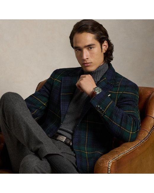 Polo Ralph Lauren The Rl67 Plaid Tweed Jacket in Black for Men | Lyst