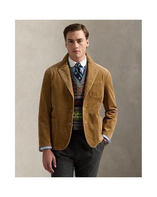 Polo Ralph Lauren Modern Stretch Corduroy Sport Coat in Brown for Men | Lyst UK