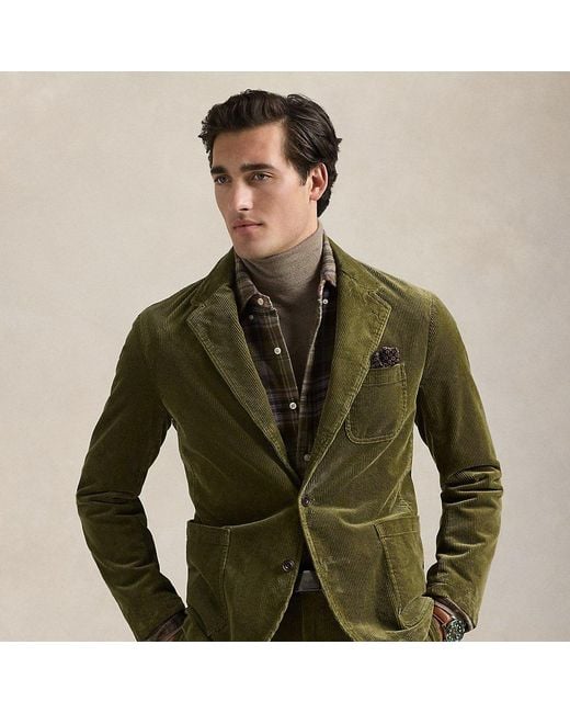 Ralph Lauren Modern Stretch Corduroy Suit Jacket in Green for Men | Lyst