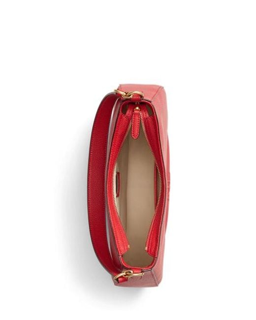 Ralph Lauren Pebbled Leather Large Adley Shoulder Bag in Red | Lyst UK