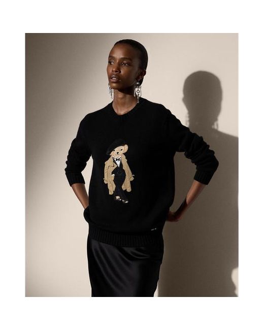 Ralph Lauren Trench Polo Bear Cashmere Sweater in Black | Lyst UK
