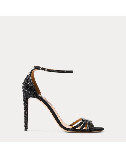 Ralph Lauren Ralph Lauren Conall Embellished Goat-suede Sandal in Black ...