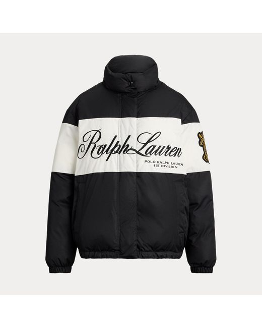 Polo Ralph Lauren Script Logo Down Puffer Jacket in Black | Lyst UK