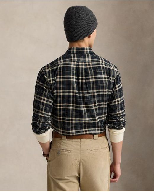 Polo Ralph Lauren Custom Fit Plaid Performance Shirt in Black for Men ...