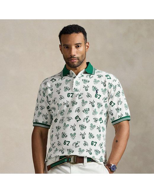 Polo Ralph Lauren Ralph Lauren Print Mesh Polo Shirt in Green for Men ...