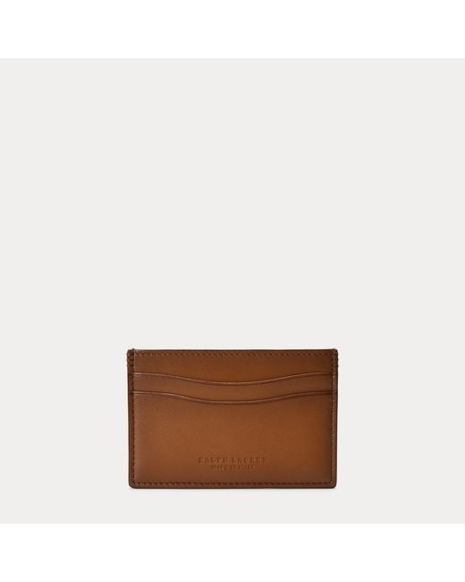 Ralph Lauren Burnished Calfskin Card Case in Brown for Men | Lyst UK