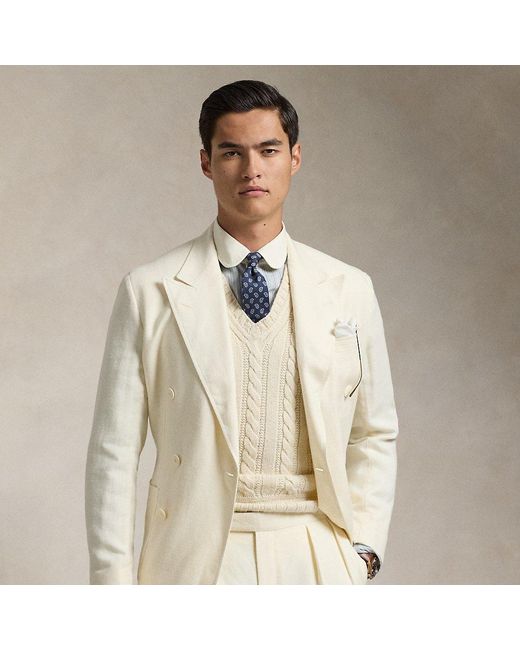 Polo Ralph Lauren Polo Soft Silk-linen Suit Jacket in Natural for Men ...