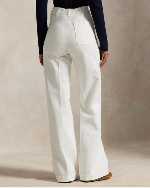 Polo Ralph Lauren Stretch Cotton Beaton Trousers in White | Lyst UK