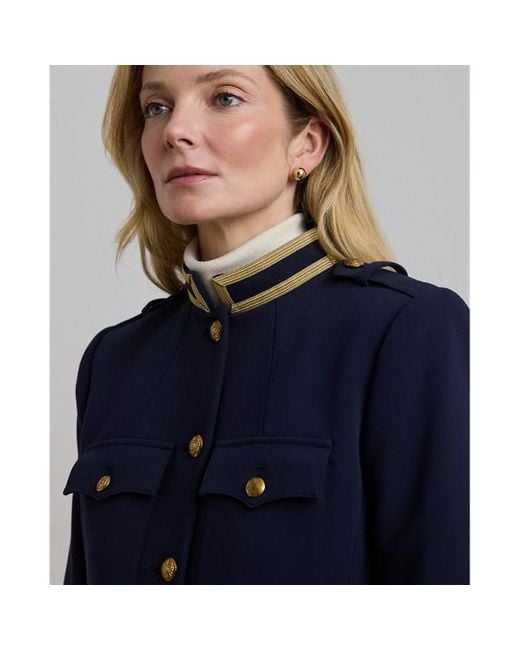 Ralph Lauren Metallic-trim Twill Jacket in Blue | Lyst UK