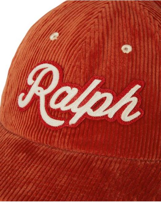 Polo Ralph Lauren The Ralph Lauren Logo Corduroy Ball Cap in Red for ...