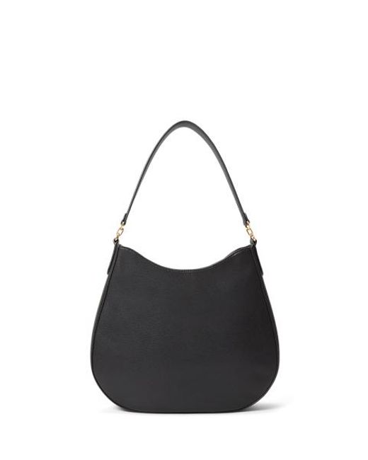 Ralph Lauren Pebbled Leather Large Adley Shoulder Bag in Black | Lyst UK