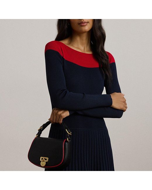 Ralph Lauren Ralph Lauren Two-tone Medium Tanner Crossbody Bag in Blue | Lyst