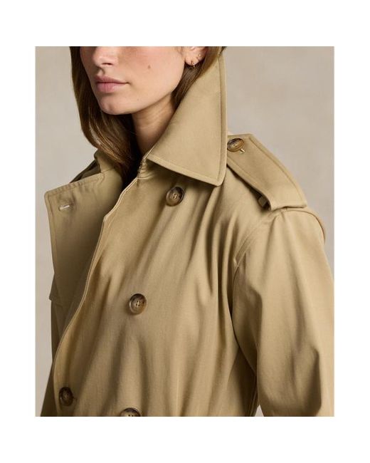 Polo Ralph Lauren Double-breasted Twill Trench Coat in Blue | Lyst UK