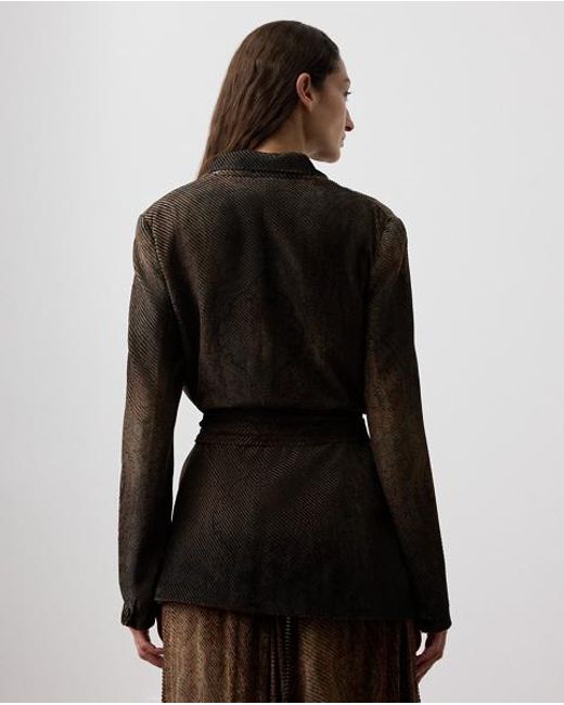 Ralph Lauren Lilianna Paisley Velvet Devoré Jacket in Black | Lyst UK