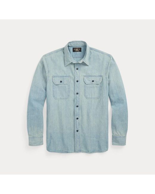 Ralph Lauren Ralph Lauren Chambray Workshirt in Blue for Men | Lyst