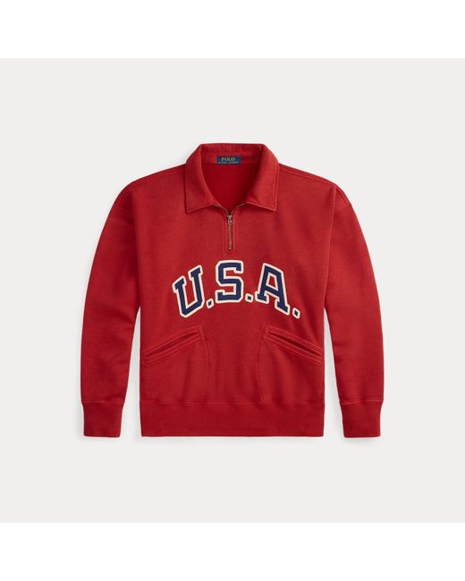 Polo Ralph Lauren Vintage Fit Usa Collared Sweatshirt for Men | Lyst UK