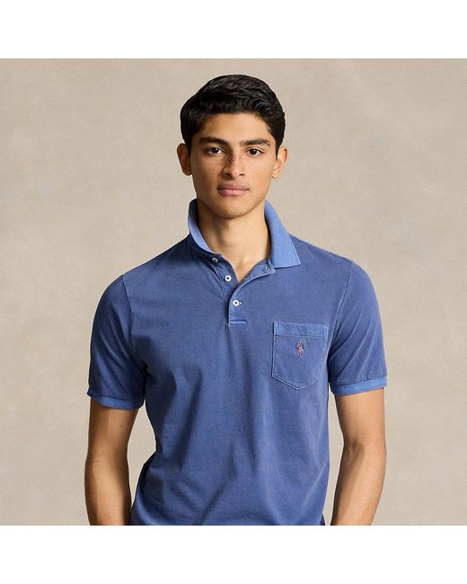Ralph Lauren Classic Fit Garment Dyed Polo Shirt In Blue For Men Lyst