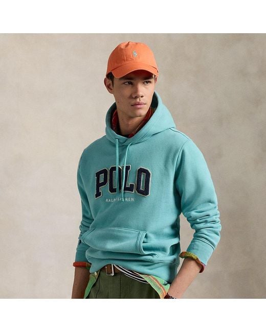 Ralph Lauren The Rl Fleece Logo Hoodie in Blue for Men | Lyst