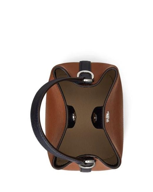 Ralph Lauren Two-Tone Leather Small Reese Bucket Bag in Blue | Lyst UK