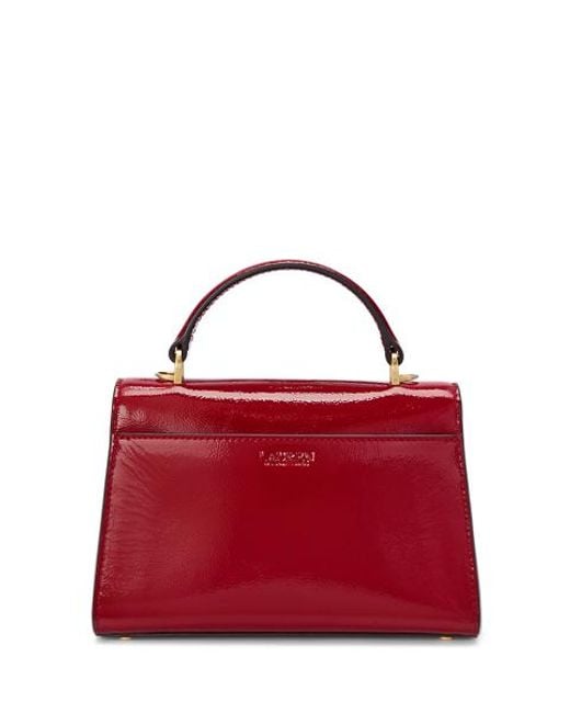Ralph Lauren Patent Leather Small Farrah Satchel in Blue | Lyst UK