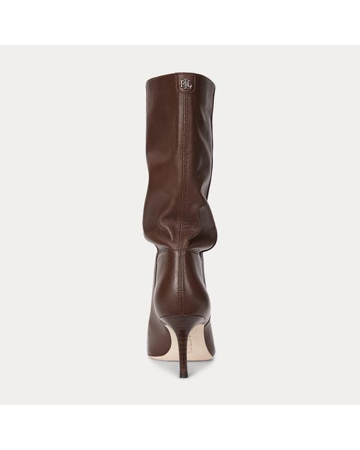 Ralph Lauren Ralph Lauren Leannah Nappa Leather Boot in Brown | Lyst