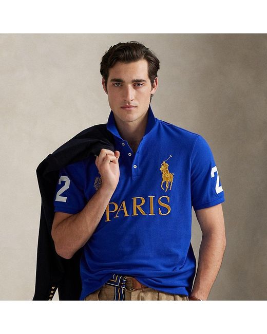 Ralph Lauren Classic Fit Paris Mesh Polo Shirt in Blue for Men | Lyst