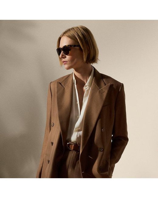 Ralph Lauren Ralph Lauren Timothy Silk Shantung Jacket in Brown | Lyst