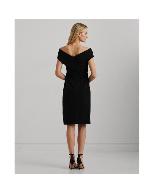 Ralph Lauren Ralph Lauren Crepe Off-the-shoulder Cocktail Dress in Black | Lyst UK