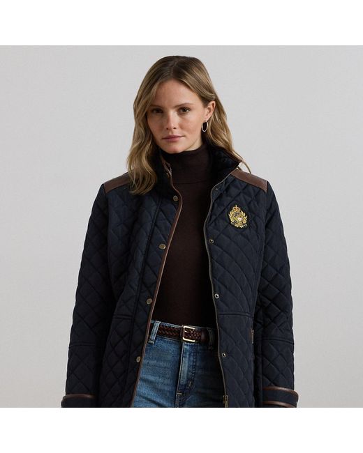 Ralph Lauren Ralph Lauren Crest-Patch Quilted Funnelneck Jacket in ...