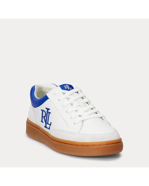 Ralph Lauren Ralph Lauren Hailey Vi Leather & Suede Sneaker in Blue | Lyst