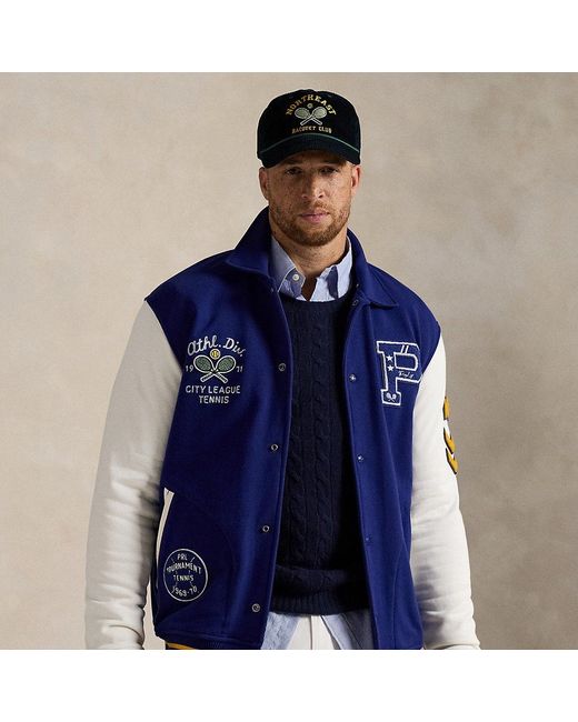 Polo Ralph Lauren Ralph Lauren Fleece Letterman Jacket in Blue for Men ...