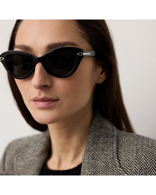 Ralph Lauren Stirrup Cat-Eye Sunglasses in Black | Lyst