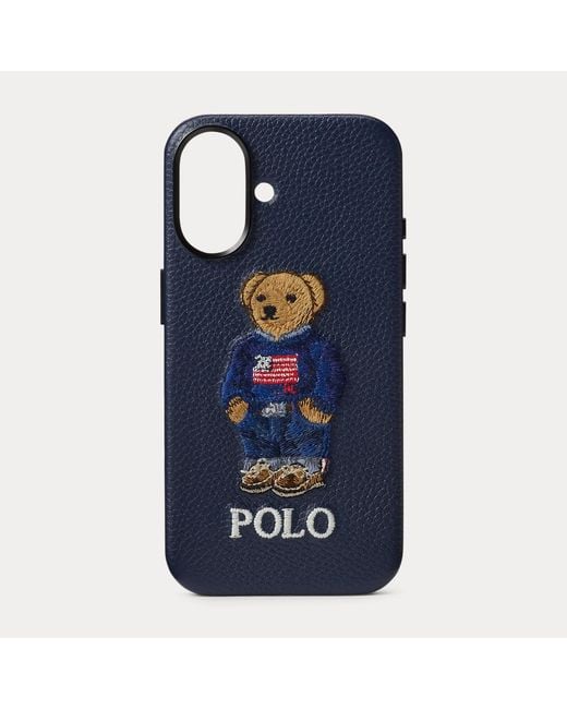 Polo Ralph Lauren Polo Bear Leather Iphone 16 Case in Blue for Men | Lyst
