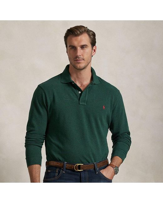 Polo Ralph Lauren Ralph Lauren Mesh Long-sleeve Polo Shirt in Green for Men | Lyst