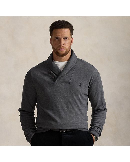 Polo Ralph Lauren Ralph Lauren Luxury Jersey Shawl-collar Pullover in Gray for Men | Lyst