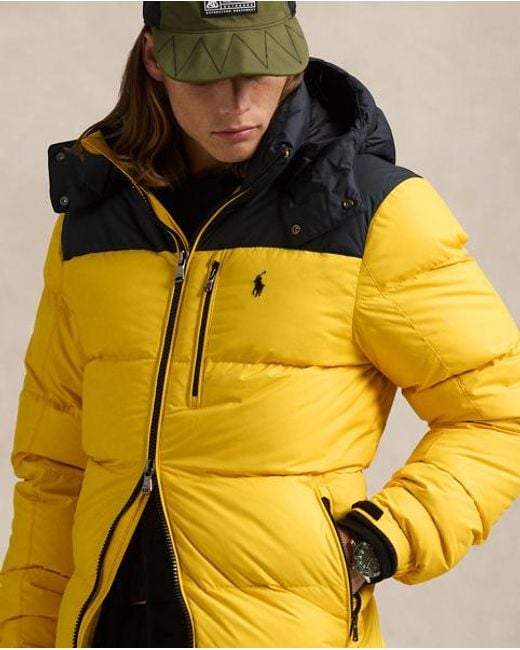 Polo Ralph Lauren The Gorham Colour-Blocked Down Jacket in Yellow for ...