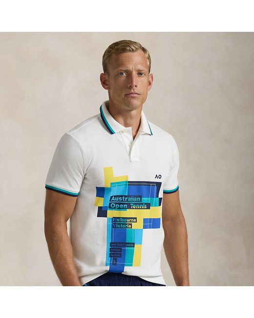 Polo Ralph Lauren Australian Open Mesh Polo Shirt in White for Men | Lyst