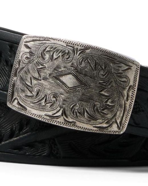 Ralph Lauren Hand-Tooled Leather Belt in Black for Men | Lyst UK