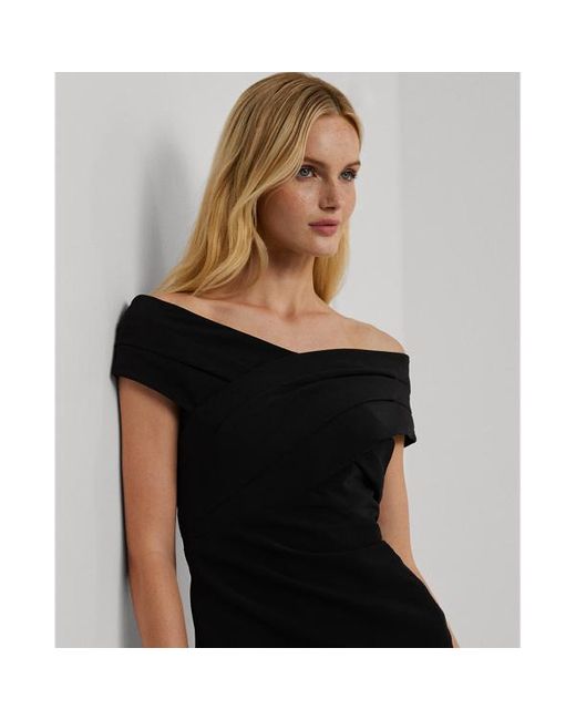 Ralph Lauren Ralph Lauren Crepe Off-the-shoulder Cocktail Dress in Black | Lyst UK