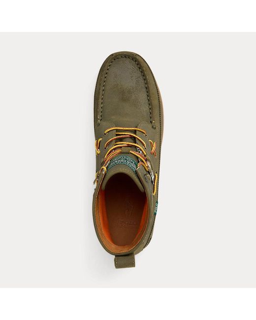 Ralph Lauren Ranger Mid Suede & Twill Boot in Green for Men | Lyst