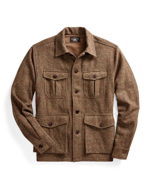Ralph Lauren Wool-blend Tweed Overshirt in Brown for Men | Lyst