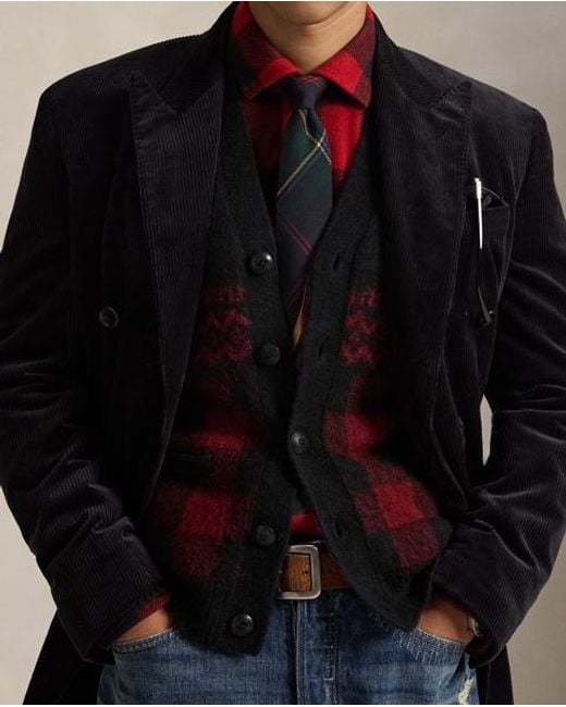 Polo Ralph Lauren Buffalo Check Moose-Graphic Cardigan in Brown for Men ...