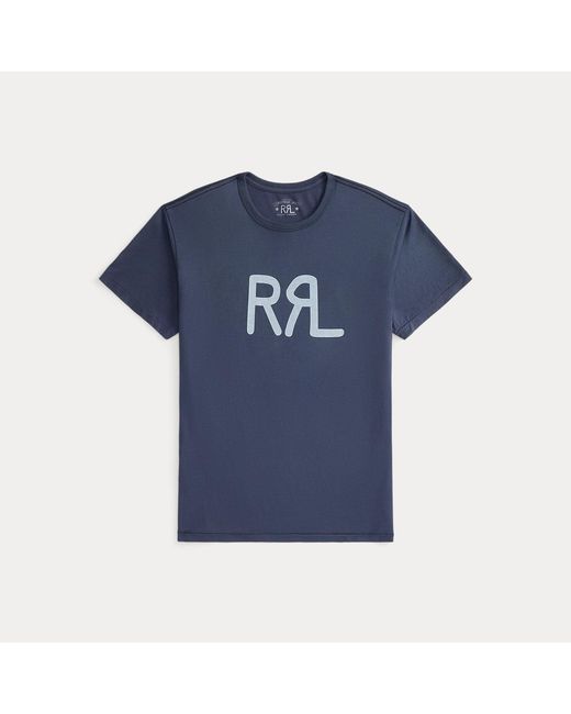 RRL Ranch Logo T-Shirt in Blue for Men | Lyst UK