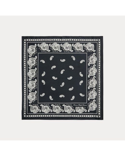 Ralph Lauren Paisley Silk Habotai Bandana in Black | Lyst UK