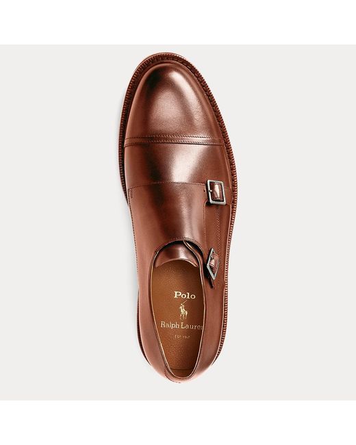 Ralph Lauren Asher Monk-strap Shoe in Brown for Men | Lyst