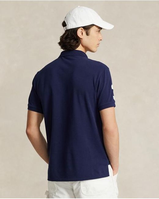 Polo Ralph Lauren Classic Fit Big Pony Mesh Polo Shirt in Blue for Men | Lyst UK